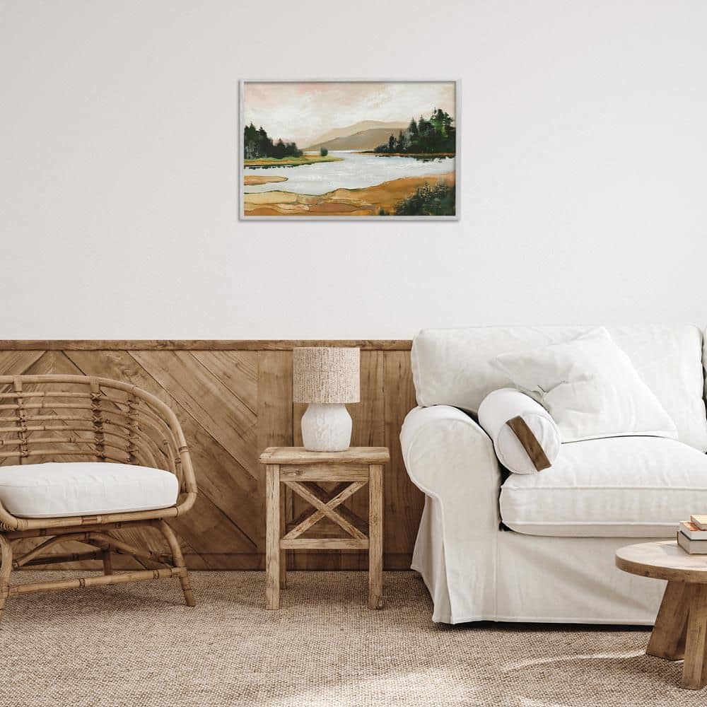 Stupell Industries Relaxing Valley Lake by Max Maxx Gray Framed Nature ...