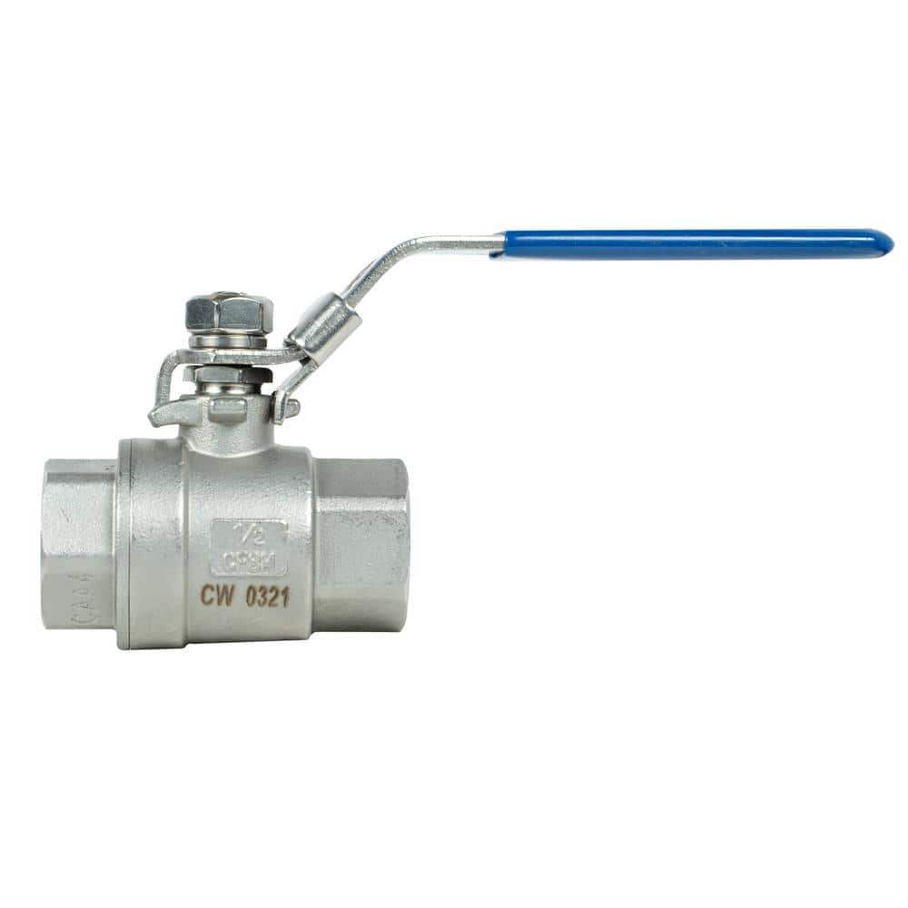 TMG 1/2 in. Stainless Steel FNPT x FNPT Full-Port Ball Valve with Latch ...