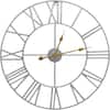 Sorbus 24 in. Round Silver Metal Decorative Wall Clock Roman Numeral ...