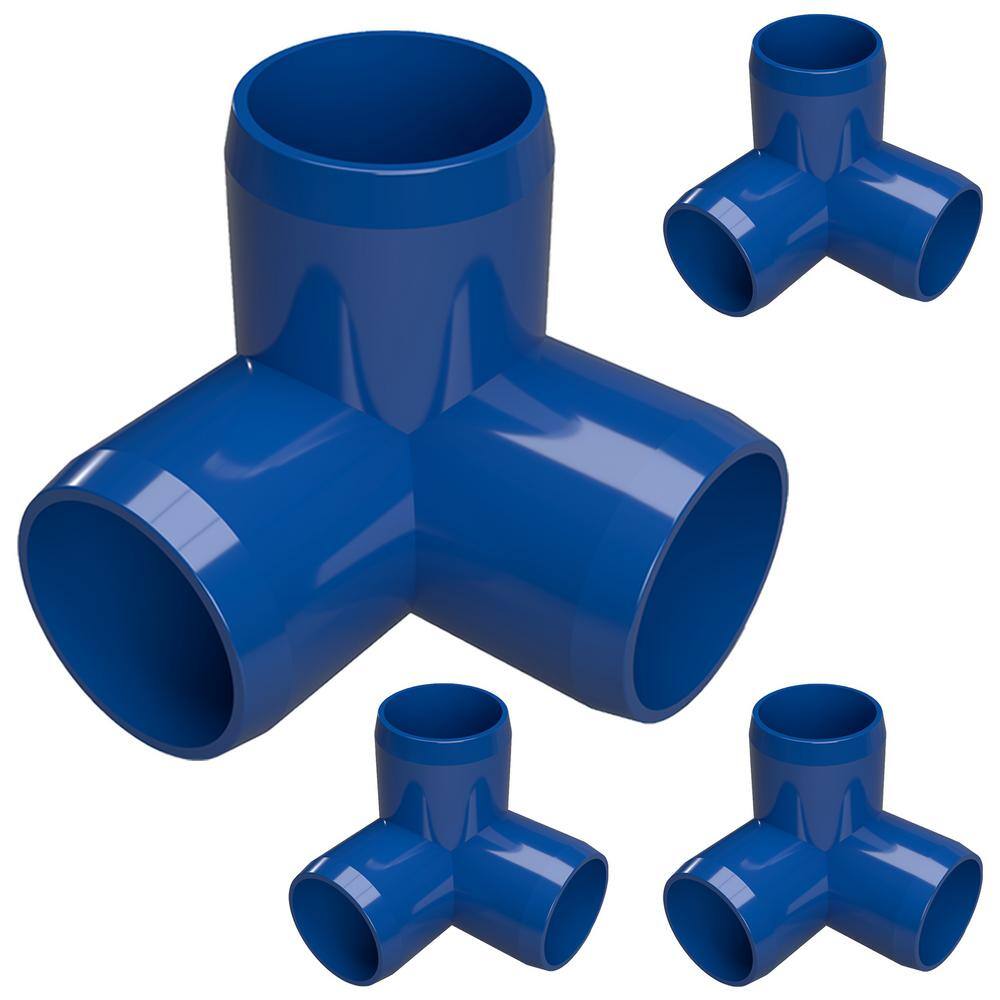 Formufit 1 in. Furniture Grade PVC 3-Way Elbow in Blue (4-Pack) F0013WE ...