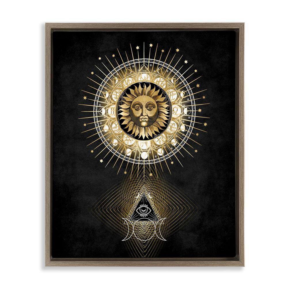 Stupell Industries Astral Symbols and Sun by Oliver Jeffries Brown ...