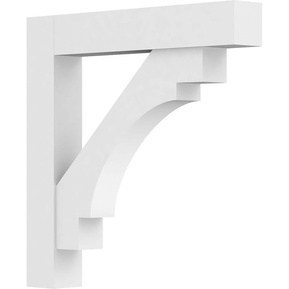 Ekena Millwork 3 in. x 24 in. x 24 in. Merced Bracket with Block Ends ...