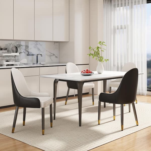 Magic Home (Set of 4) Ergonomic PU Faux Leather Dining Chair Morden ...