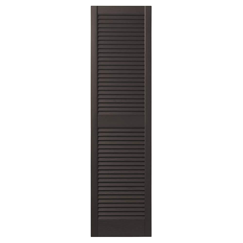 Ply Gem 12 in. x 59 in. Open Louvered Polypropylene Shutters Pair in ...