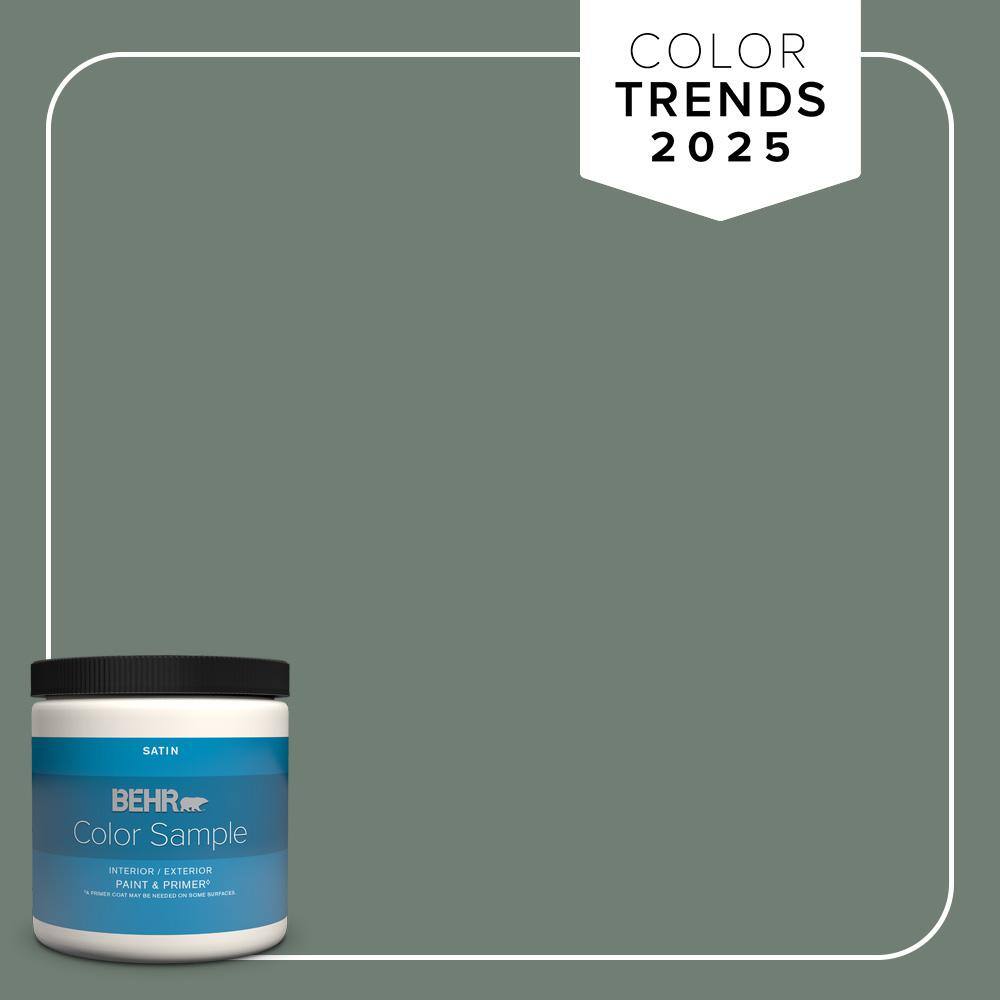 BEHR PREMIUM PLUS 8 oz. #N420-5 Boreal Satin Enamel Interior/Exterior ...