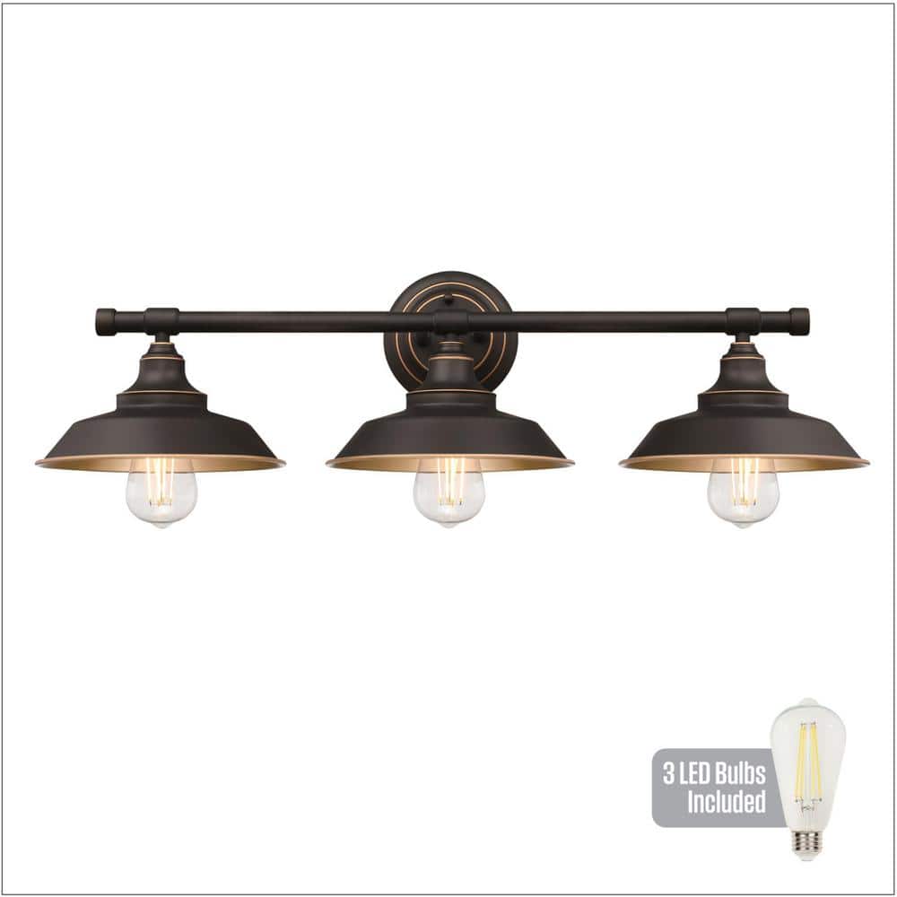 Westinghouse Iron Hill 29 in. 3-Light Oil Rubbed Bronze with Highlights ...