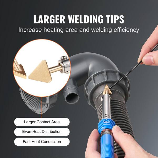 VEVOR Plastic Repair Kit 100 Watt Welding Iron Includes 2 Tips for Welding 1 for Soldering Ideal for Fixing Kayaks SLDLT100W1D0K3W5KV1 0729