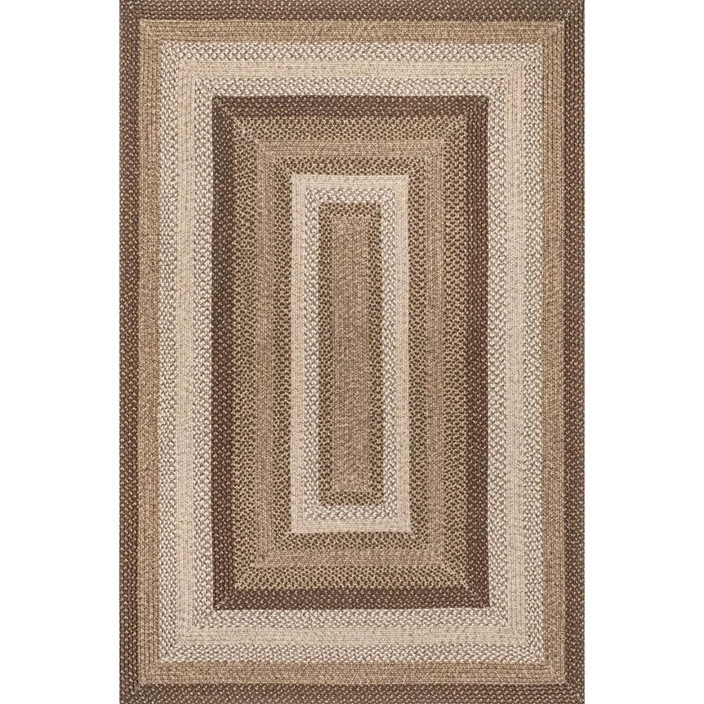 nuLOOM Sammy Braided Ombre Tan 6 ft. x 9 ft. Indoor/Outdoor Area Rug ...