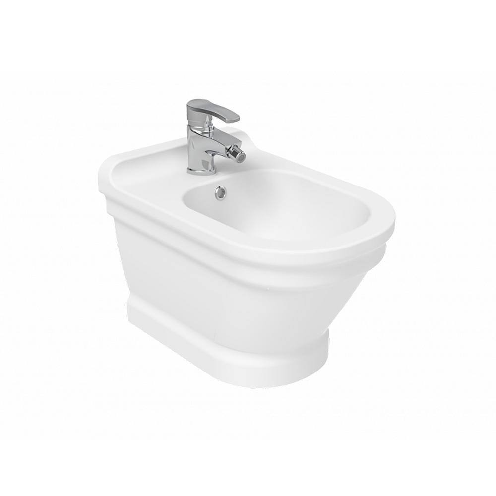 WS Bath Collections Antique Wall Mount Elongated Bidet in Glossy White ...