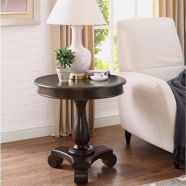 Espresso round accent table store