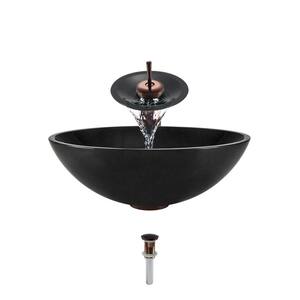 MR Direct Stone Vessel Sink in Honed Basalt Tan Granite with Waterfall ...