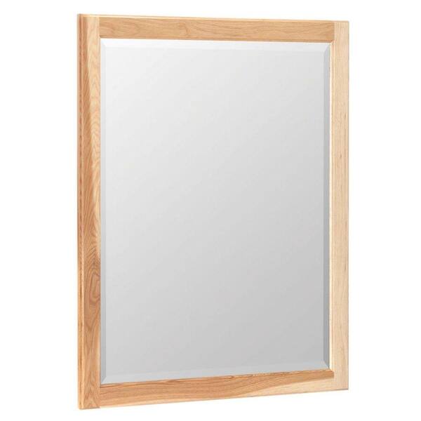 Glacier Bay 24 in. x 31 in. Framed Vanity Mirror in Hickory M2430 NHK The Home Depot