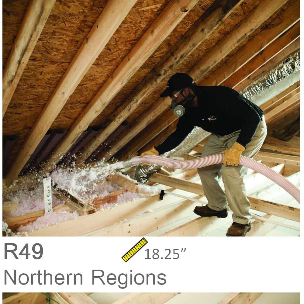 Installed R-49 Fiberglass Blown-in Attic Insulation (1,200 sq. ft.) R ...