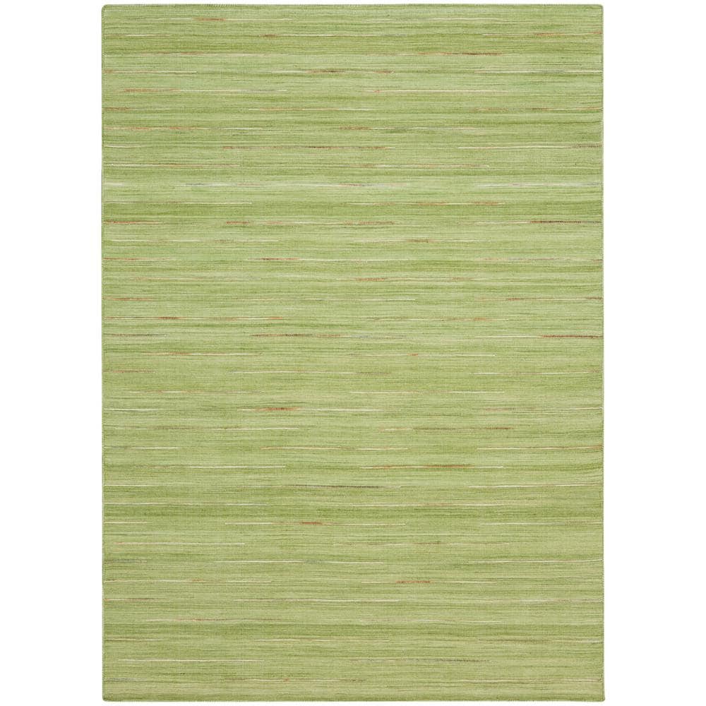 Nourison Interweave Green 6 ft. x 9 ft. Solid Ombre Geometric Modern ...