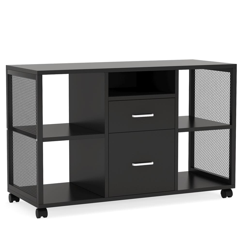 Tribesigns Frances 39 in. Wood Black Lateral File Cabinet Filing ...