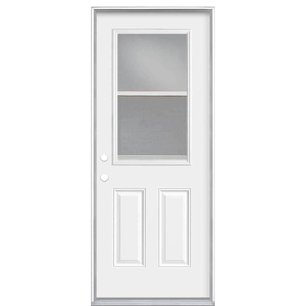 Masonite 32 in. x 80 in. Right-Hand/Inswing Premium 1/2 Lite Clear ...