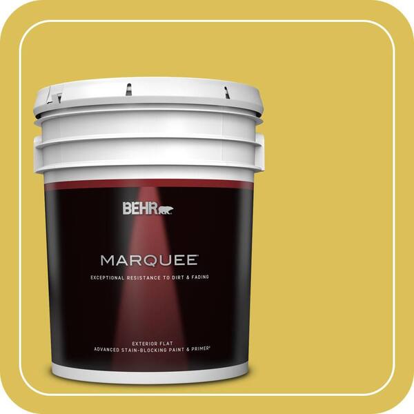 BEHR MARQUEE 5 gal. #P320-6A Flustered Mustard Flat Exterior Paint ...