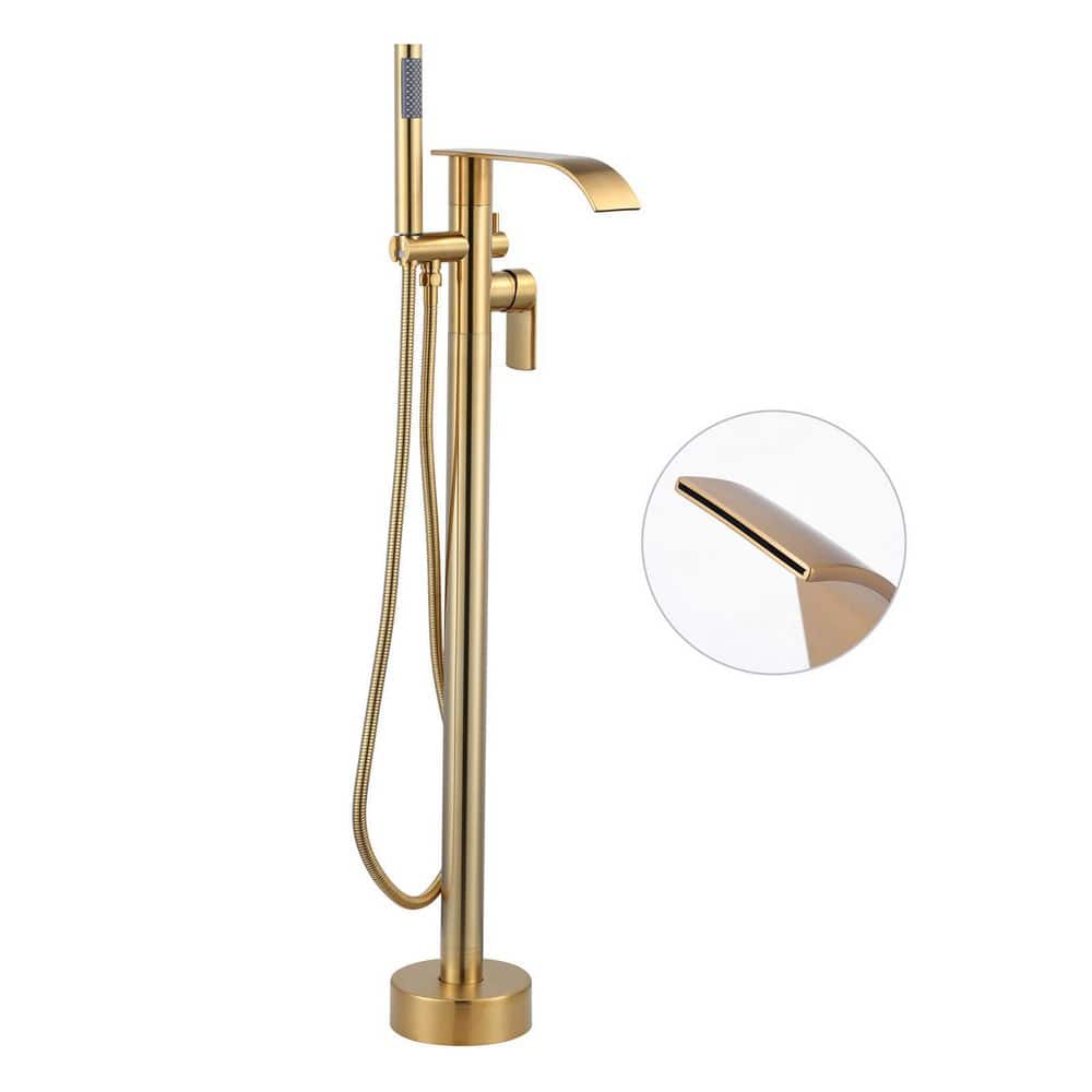 WOWOW Single-Handle Freestanding Tub Faucet with Handshower and ...