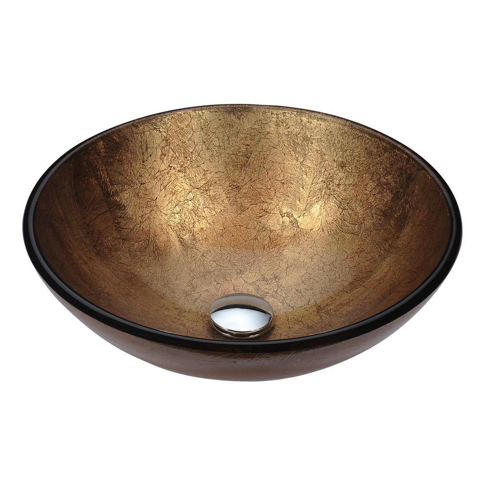 ANZZI Posh Series Deco-Glass Vessel Sink in Celestial Earth LS-AZ293 ...