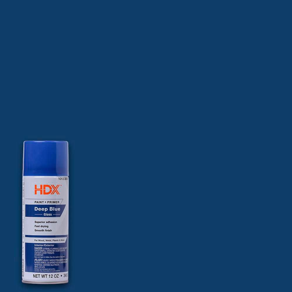 HDX 12 oz. Gloss Deep Blue Paint and Primer Spray Paint 680014-3 - The ...