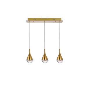 4.72 in. Simply Living 5-Light Gold Integrated LED Pendant Light ...