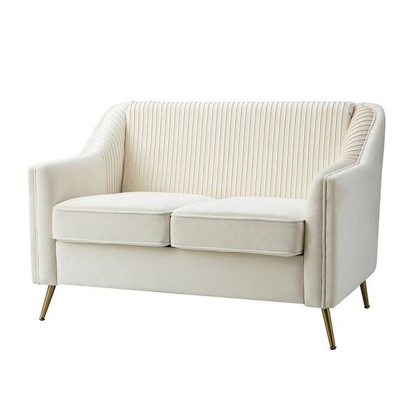 ARTFUL LIVING DESIGN Andrea Ivory 50 in. Wide 2-Seat Polyster Loveseat ...