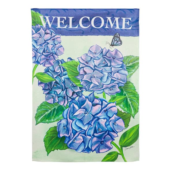 Evergreen Enterprises 2-1/3 ft. x 3-2/3 ft. Welcome Garden Hydrangeas ...