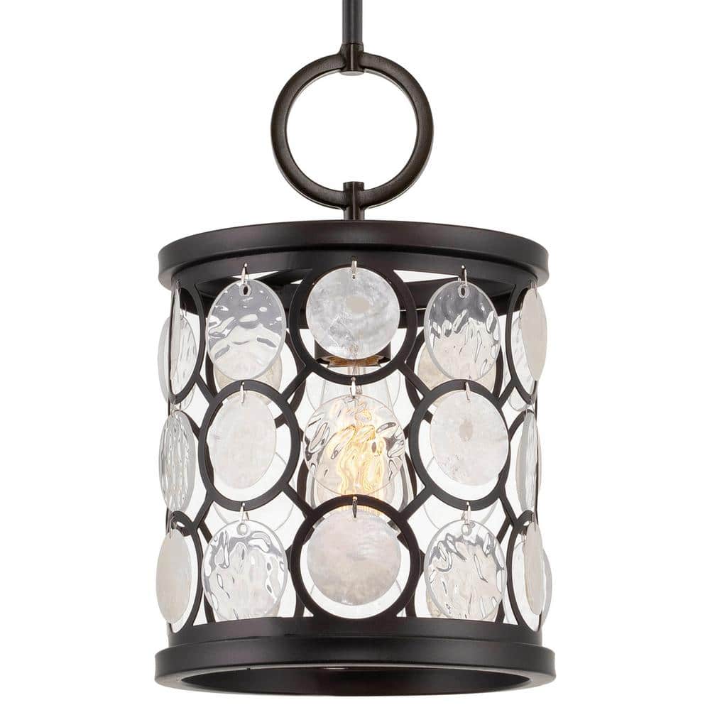 Kira Home Estelle 60-Watt 1-Light Oil-Rubbed Bronze Modern Chic Pendant ...