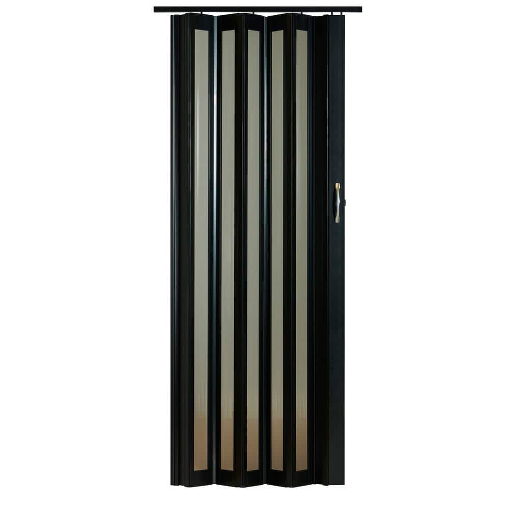 Spectrum Century 36 in. W. x 80 in. Black Rain Vinyl Accordion Door ...