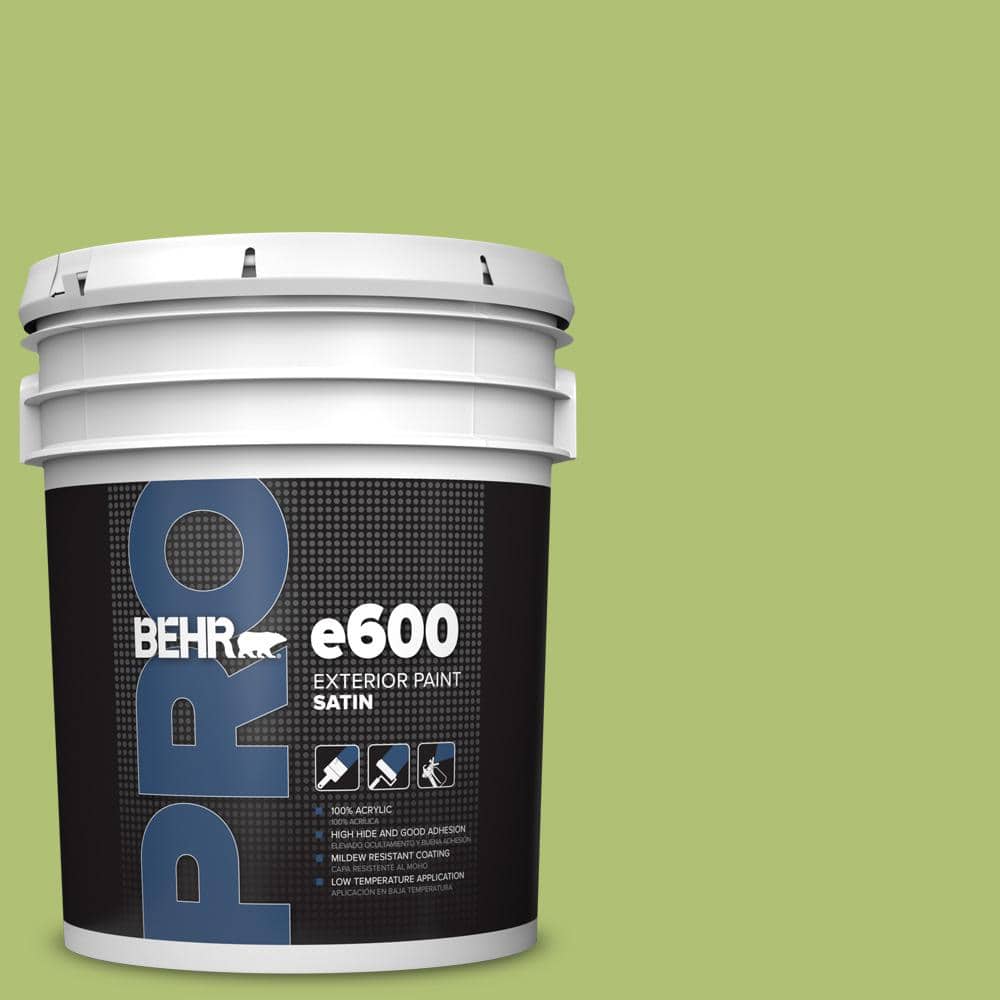 BEHR PRO 5 gal. #HDC-SM14-5 Lavish Lime Satin Exterior Paint PR64305 ...