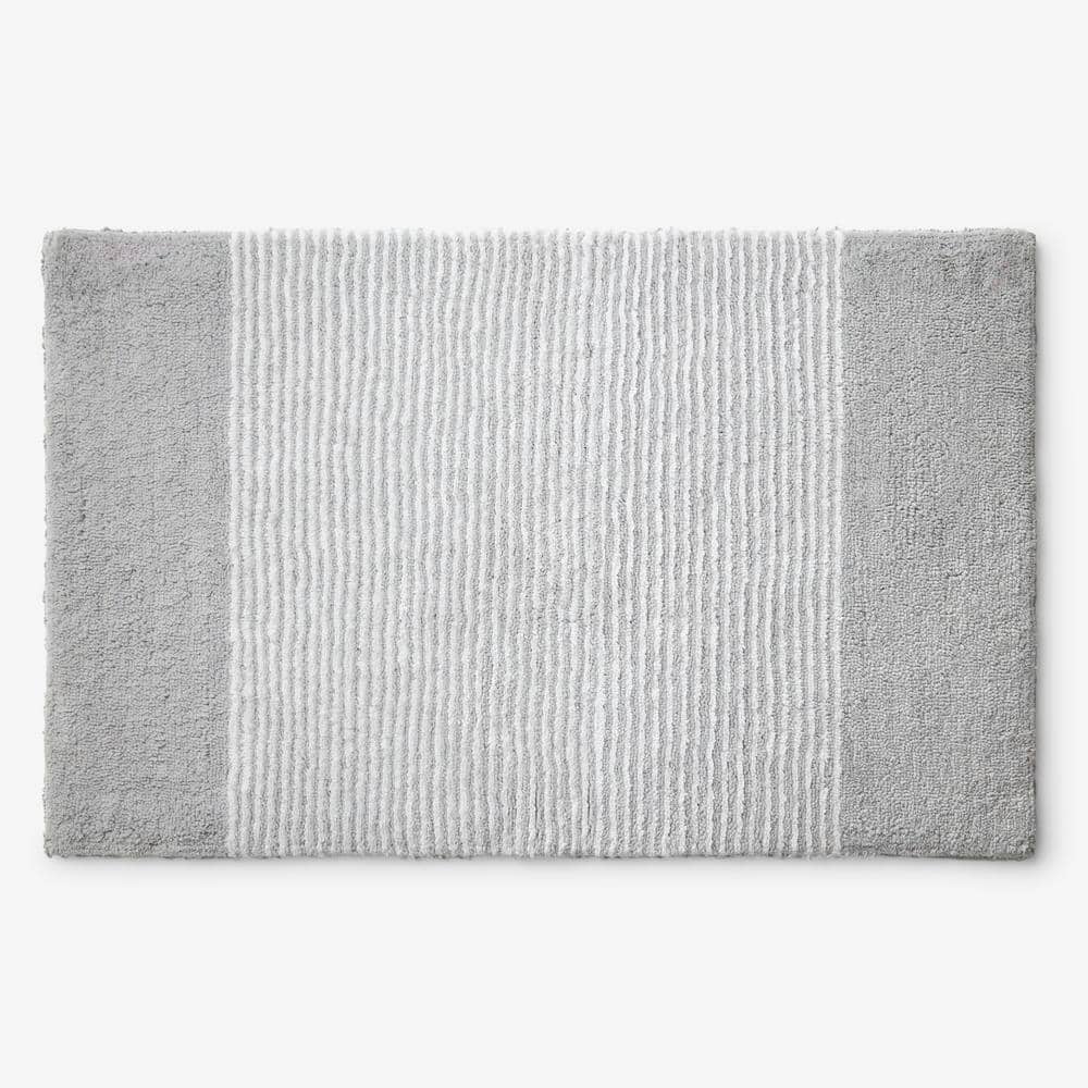 The Company Store Company Cotton Striped 24 in. x 17 in. Silver Bath ...