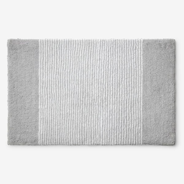 The Company Store Company Cotton Striped 34 in. x 21 in. Silver Bath ...