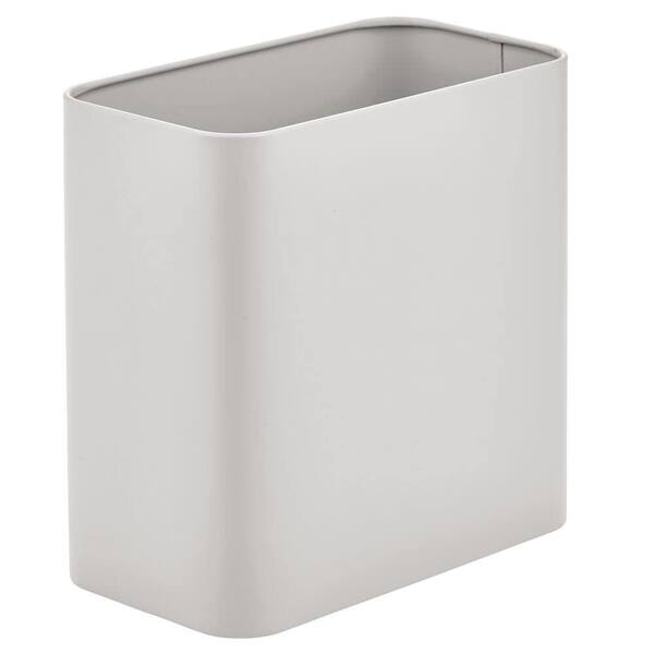 FAWEY TRED INC 2.4 Gal. Light Gray Rectangular Small Metal Trash Can ...