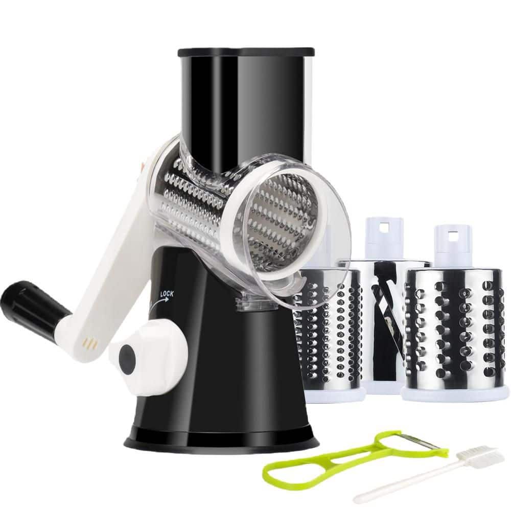 Numhew 3-Blade Hand Crank Kitchen Rotary Cheese Grater with Handle and ...