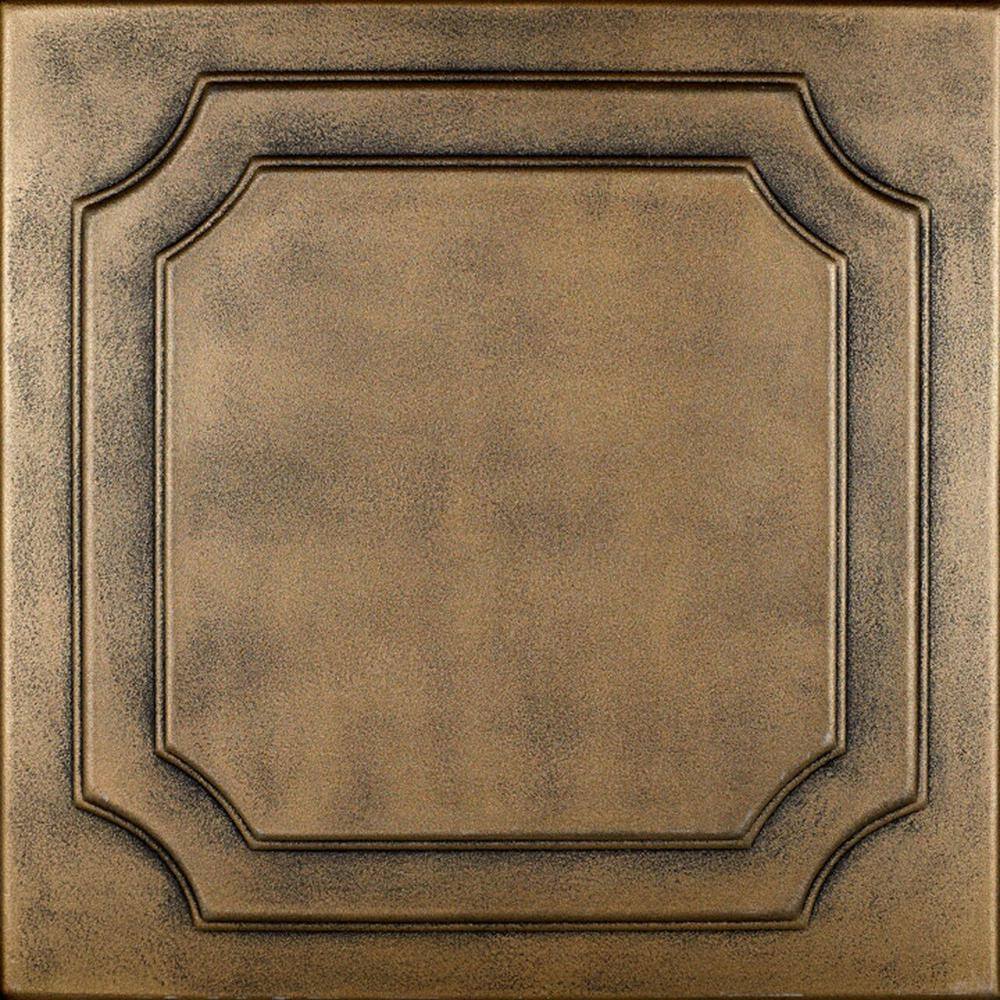 A La Maison Ceilings Virginian Antique Brass 1.6 ft. x 1.6 ft ...