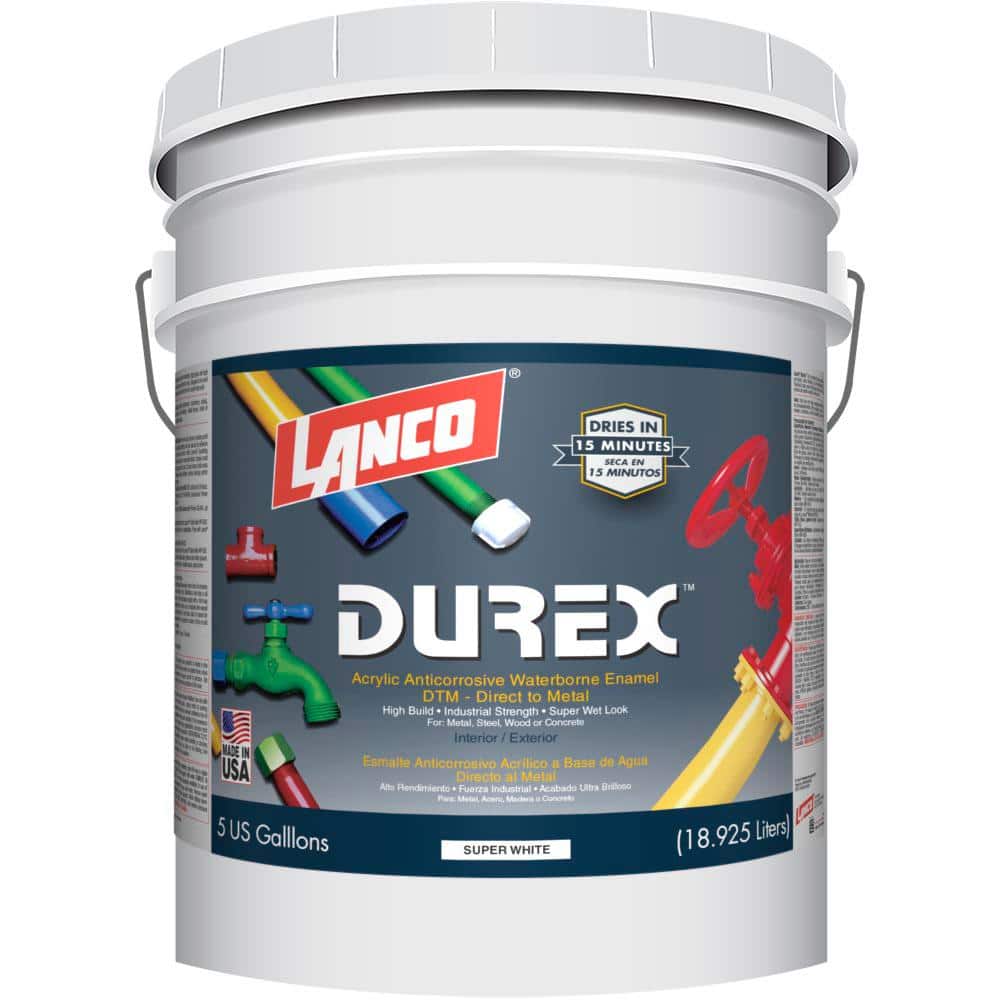 5 gal. Durex White Acrylic Waterborne Enamel Paint DE716-2 - The Home Depot