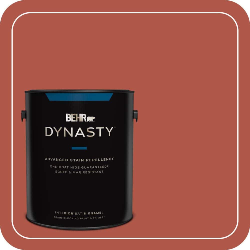 BEHR DYNASTY 1 gal. #PPU2-14 Tibetan Orange Satin Enamel Interior Paint ...