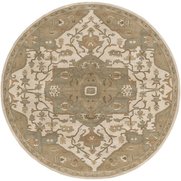 Livabliss Demetrios Olive 4 ft. x 4 ft. Round Indoor Area Rug ...
