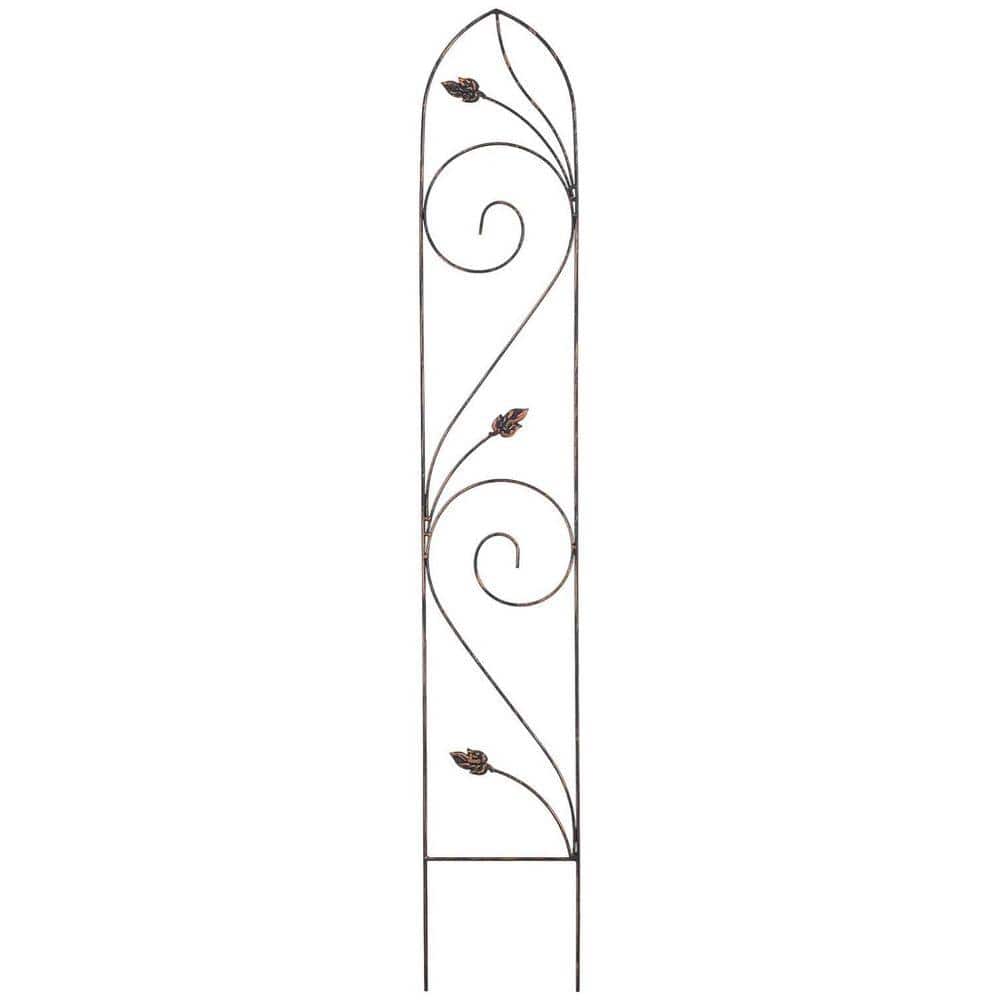 FAWEY TRED INC 60 in. Metal Garden Autumn Leaf Trellis Bronze HPWNCKN8 ...