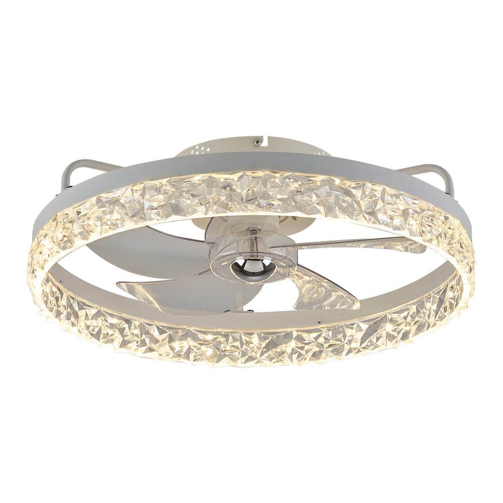 Pacific Core Modern 20 in. Indoor White Low Profile LED Ceiling Fan ...