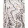 SAFAVIEH Craft Gray/Gold 9 ft. x 12 ft. Marbled Abstract Area Rug ...