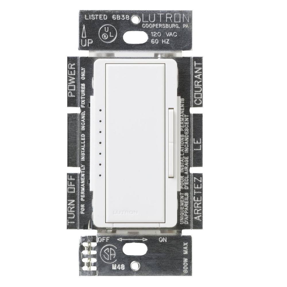 Lutron Maestro Dimmer Switch for Incandescent and Halogen Bulbs, 1000 ...