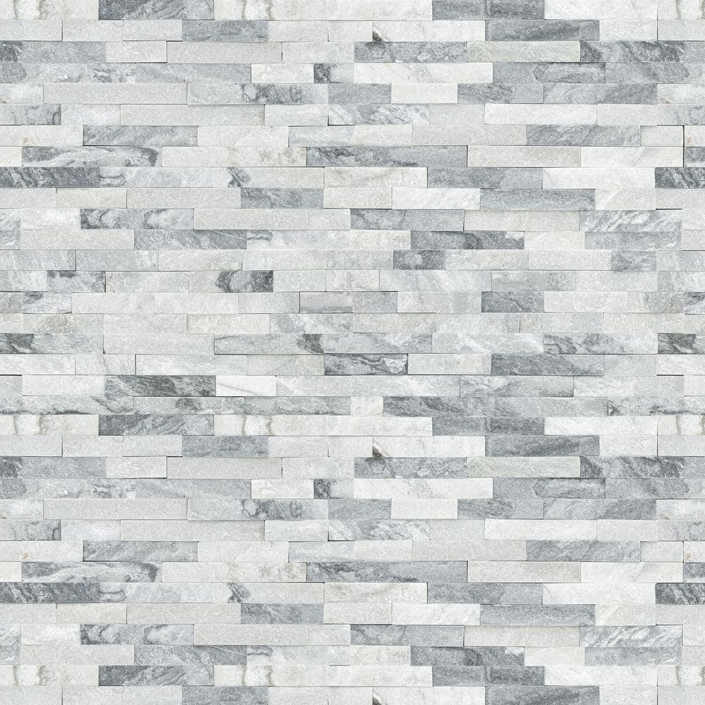 MSI Alaska Gray Ledger Panel 6 in. x 24 in. Splitface Marble Wall Tile ...