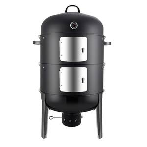 20 in. Black Barrel Charcoal Grill Barrel Original Charcoal BBQ Grill ...