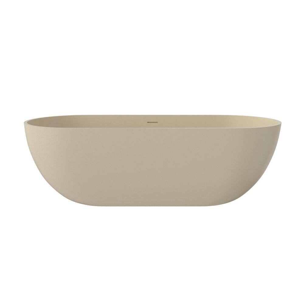 SJ STAR&JANE Kylie 69 in. x 29 in. Solid Surface Freestanding Bathtub ...