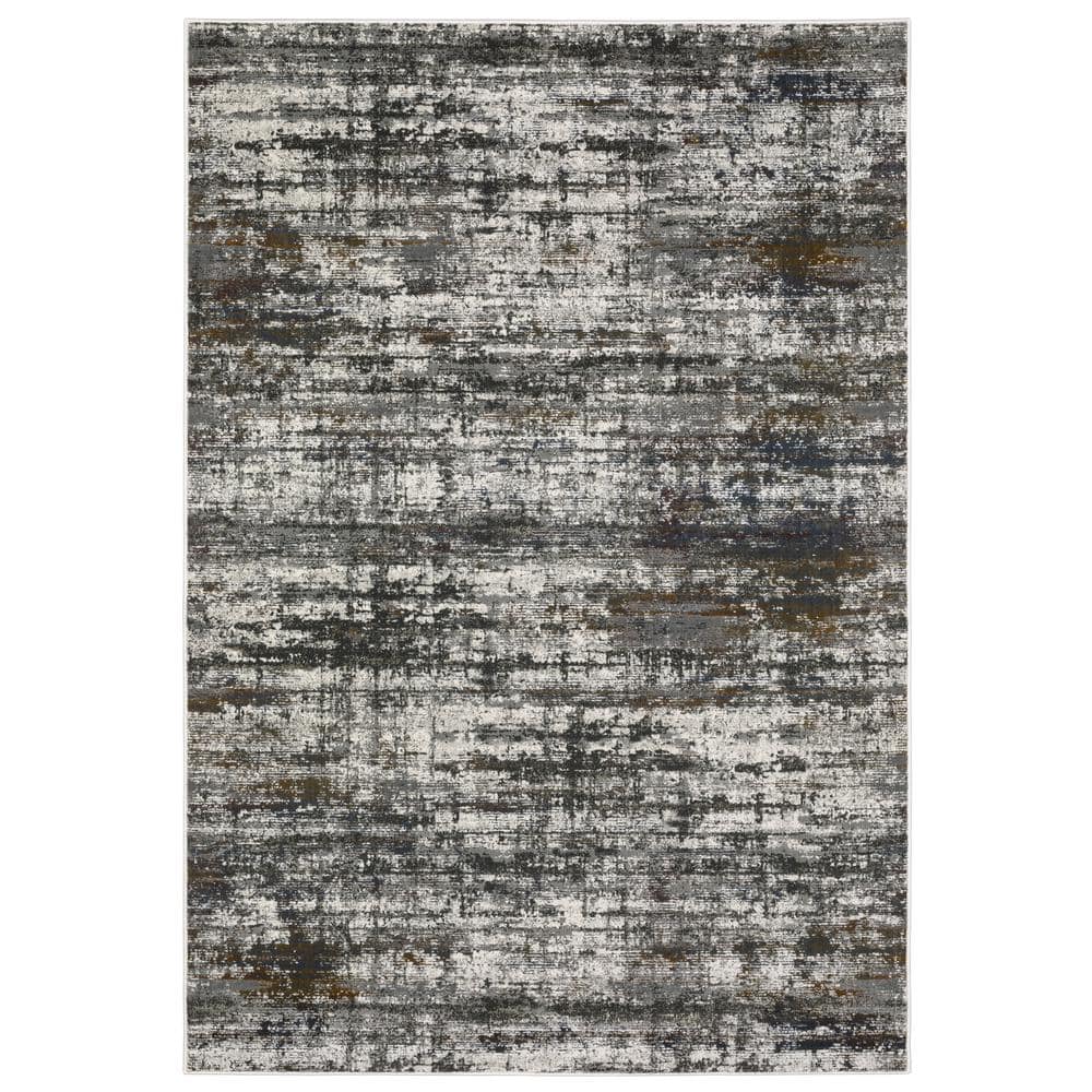 AVERLEY HOME Galleria Charcoal 4 ft. x 6 ft. Modern Distressed Abstract ...