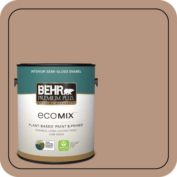 BEHR PREMIUM PLUS 1 gal. #S220-4 Potters Clay Semi-Gloss Enamel EcoMix Plant-Based Interior ...