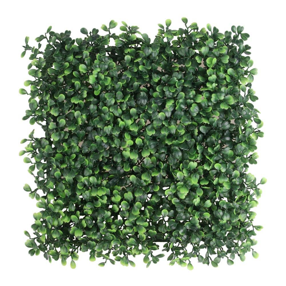 Winado 10 in. H x 10 in. W Artificial Boxwood Hedge Greenery Panels ...