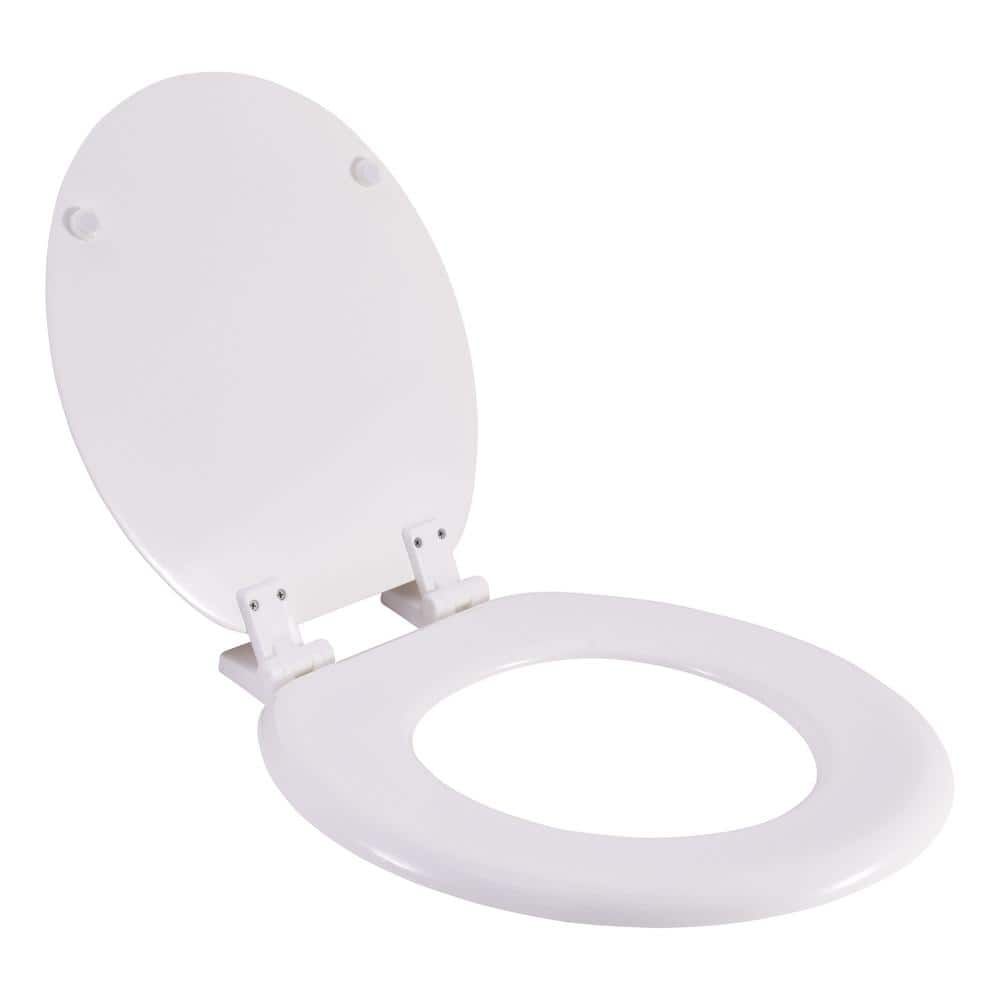 Reviews for EZ-FLO Round Wood Toilet Seat with Lid in White | Pg 1 ...
