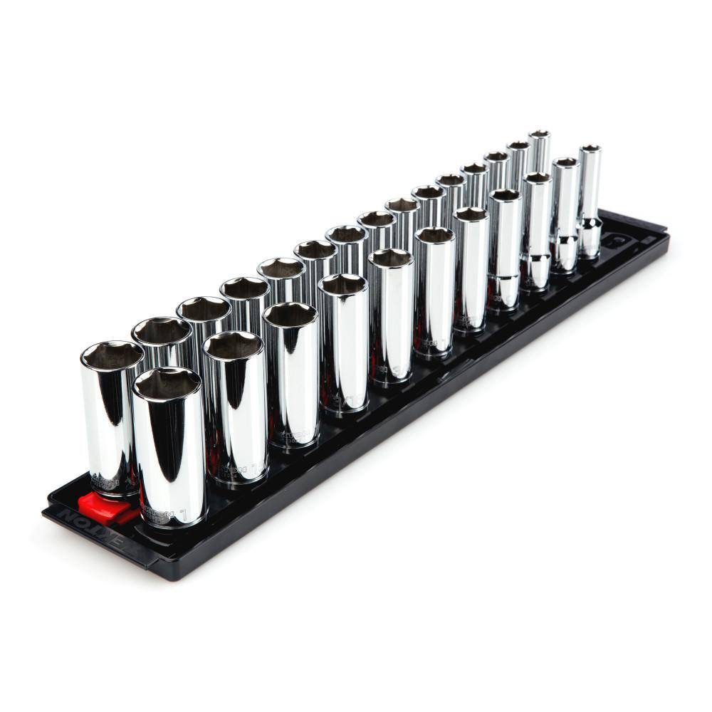 TEKTON 1/2 in. Drive Deep 6-Point Socket Set (26-Piece) SHD92203 - The ...
